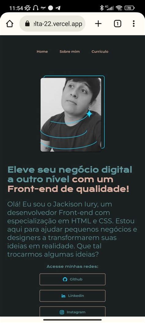 [bug] sobre o projeto finalizado e responsividade em dispositivos