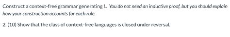 solved construct a context free grammar generating l you do