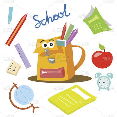 学校项目矢量插图卡通风格