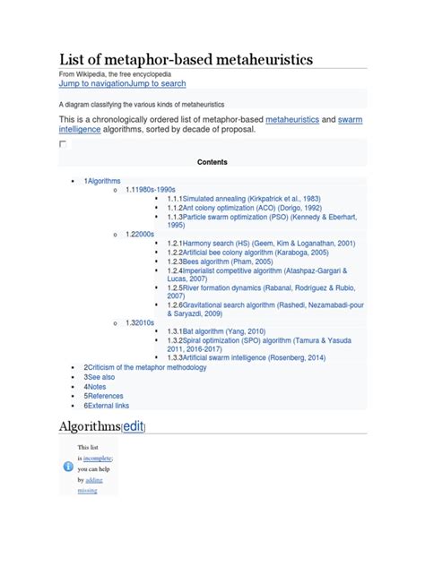 List Of Metaphor Based Metaheuristics Download Free Pdf