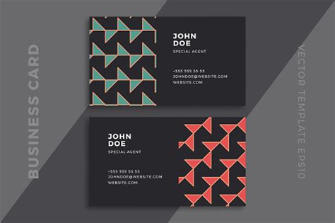 우아한 추상 명함 어두운 템플릿 예술적 기하학적 패턴의 현대 기업 문구 모형 샘플 텍스트가있는 깨끗하고 간단한 벡터 편집 가능한