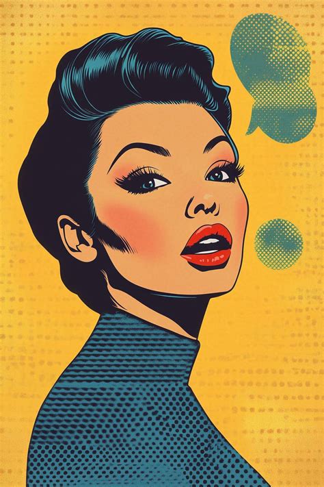 팝 아트 스타일 과장된 만화 표현 빈티지 만화 및 대담한 그래픽 유명인 초상화