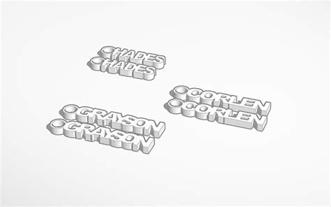 3d Design Keychain Names Tinkercad