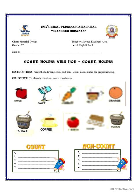 Count And Non Count Nouns English ESL Worksheets Pdf Doc
