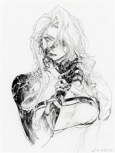 最近画了好多带点战损的图 花瓣网