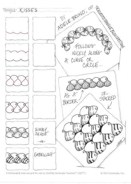 Kisses A New Tangle With Zentangle Patterns