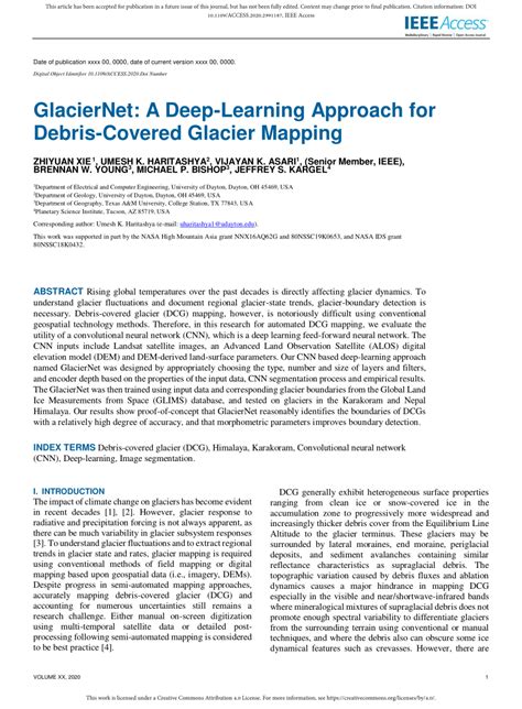 Pdf Glaciernet A Deep Learning Approach For Debris Covered Glacier