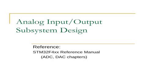 Pdf Analog Inputoutput Subsystem Design Auburn Universitynelson