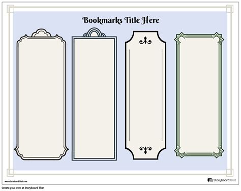 Simple Frames Based Bookmark Worksheet Design