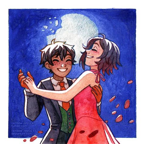 Ruby And Oscar Dancing Under The Moonlight Rainbow Zebra Art Rrwby