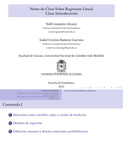 Clase Introductoria Modelos De Regresion Pdf