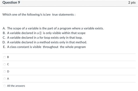 Solved Which One Of The Followings Isare True Statements