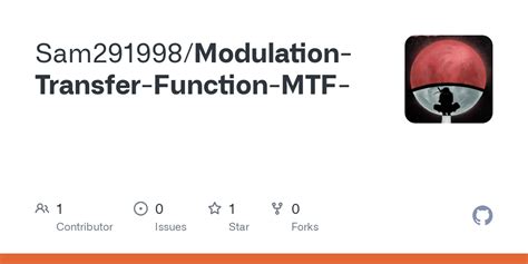 Github Sam291998modulation Transfer Function Mtf