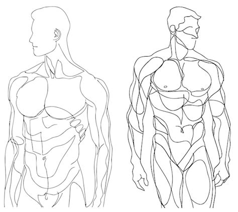 Premium Vector Continuous Line Male Figure Naked Strong Muscular Healthy
