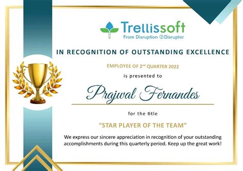 Prajwal Fernandes On Linkedin Thank You Trellissoft Inc For Recognising My Efforts