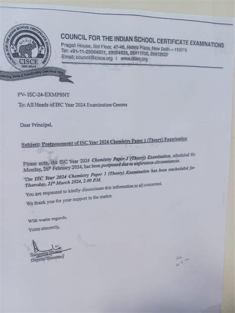 Larticle Isc Chemistry 2024 A été Divulgué Lexamen A été Annulé R Cbse