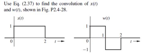 Solved Use Eq 2 37 To Find The Convolution Of X T And