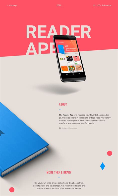 reader mobile app ui ux animation behance