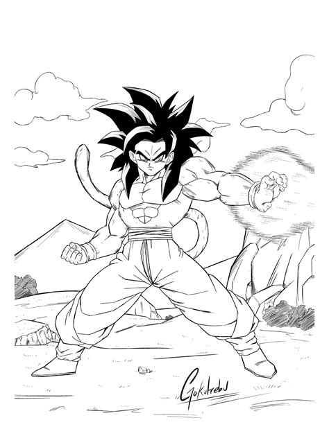 Goku Super Saiyan 4 Coloring Pages