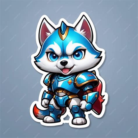 Premium Photo Cute Husky Robot Cyborg