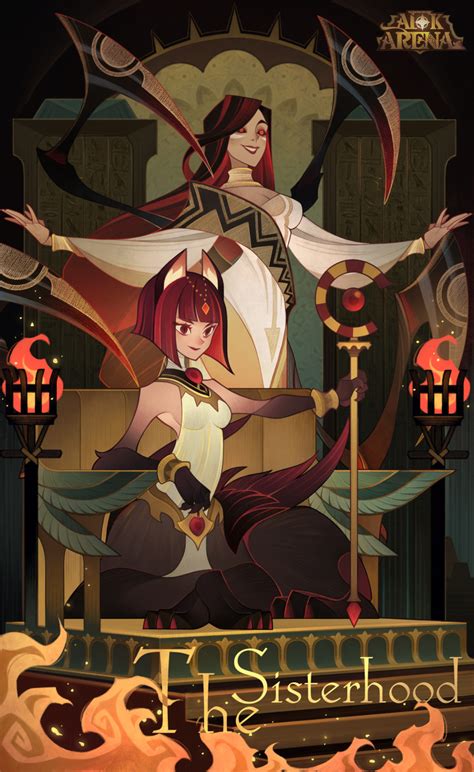 Aric Safiya Afk Arena Afk Series Afk Arena Absurdres Highres 2girls Black Hair Blunt