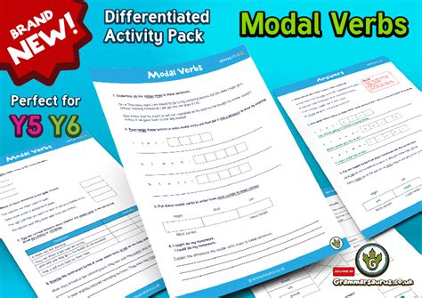Year 5 6 Modal Verb Pack Grammarsaurus