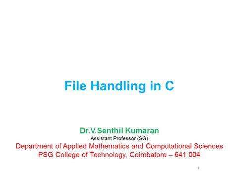 File Handling In C Programming For Beginners Ppt