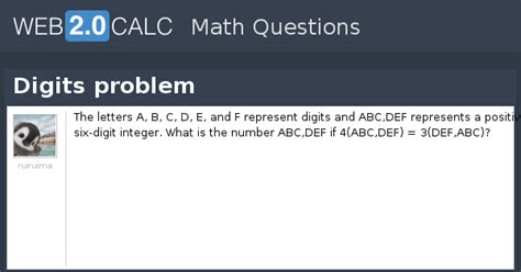 View Question Digits Problem