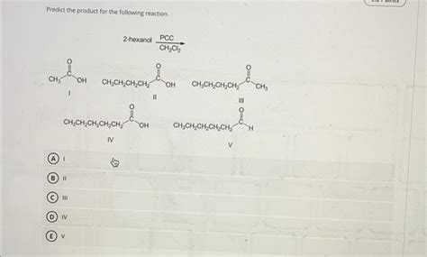 Solved Predict The Product For The Following Reaction Chegg