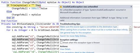 Vs 2015 Resolved Insert Gridcellvalue Or Null Into Sql Decimal Column Conversion From String
