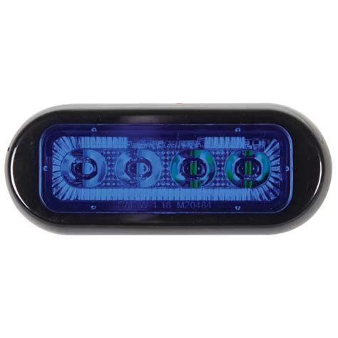 38 Led Rectangular Surface Mount Blue Warning Light Clear Lens 4