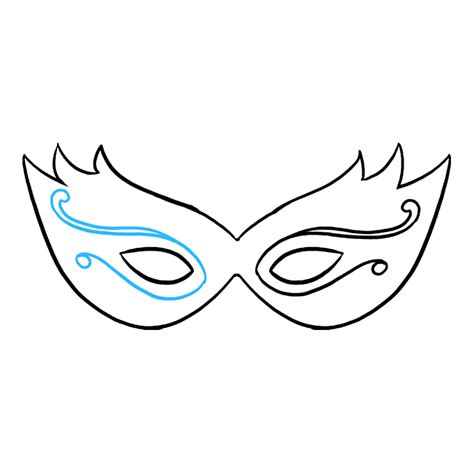 How To Draw A Mardi Gras Mask Easy Step By Step Drawing Tutorial