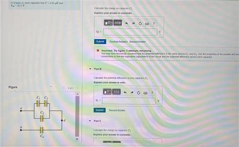 Solved In Figure 1 ﻿each Capacitor Has C 4 50μf ﻿and
