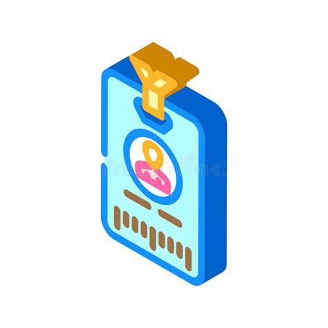 Attendee Badge Isometric Icon Vector Illustration Stock Vector