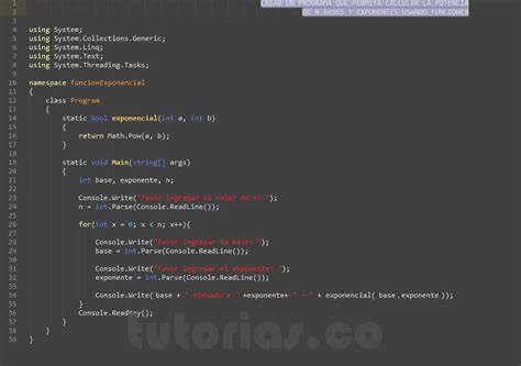 Funciones VisualStudio C Funcion Potencia Tutorias Co