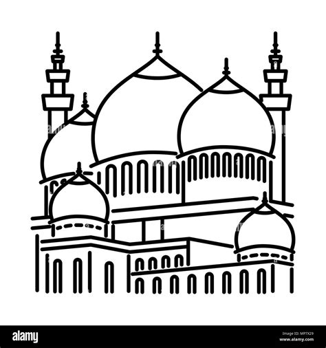 Mosque Line Icon Outline Vector Sign Linear Style Pictogram Isolated