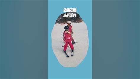 오크밸리 스키타기 Shorts 오크밸리 스키강습 스키타기 자매 Youtube