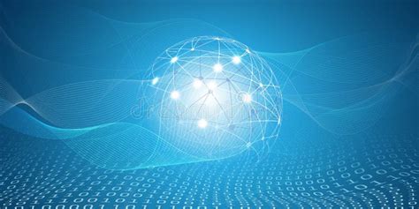Abstract Blue Futuristic Modern Style Cloud Computing Networks Structure Telecommunications