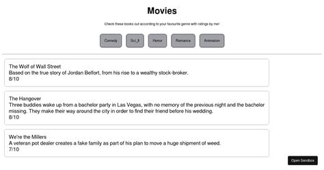 movie recommendation app codesandbox