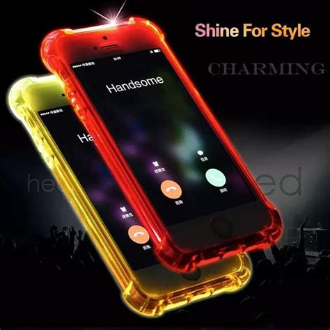Call Lightning Flash Led Light Up Phone Case Transparent Soft Shockproof Cover For Iphone Se 6