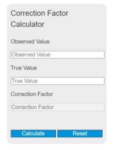Correction Factor Calculator Calculator Academy