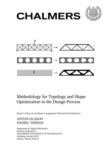 Pdf Methodology For Topology And Shape Optimization In The Design …publications Lib Chalmers