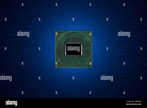 Advanced Technology Concept Visualization Circuit Board Cpu Processor Microchip Starting