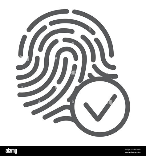 Biometrix Line Icon Scanner And Biometric Fingerprint Sign Vector Graphics A Linear Pattern