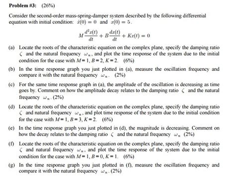 Solved Problem 3 26 Consider The Second Order