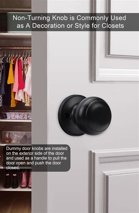 Goldenwarm 6 Pieces Matte Black Dummy Door Knobs