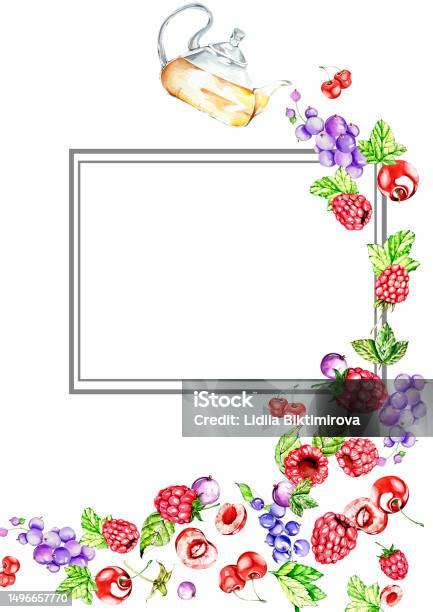 육즙이 많은 검은 건포도 잼 베리 컬렉션의 수채화 그림입니다 디자인 및 엽서 초대장 포스터 메뉴 가을에 대한 스톡 벡터 아트 및 기타 이미지 Istock