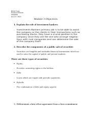 FIN M Docx Kristi Capo Professor Bloom FIN Jan St