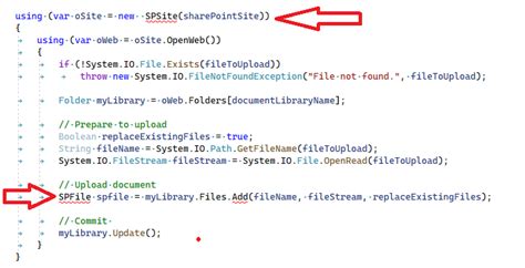 C How To Use Spsite And Spfile In Order To Uploaddownload Files From A Sharepoint Site