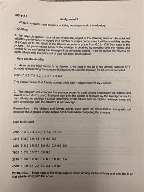 Solved Cis 1115 Assignment 3 A Complete Java Program